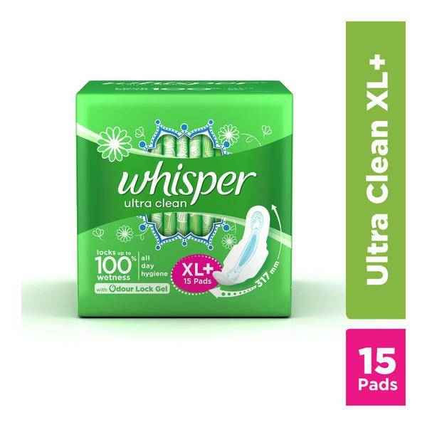 Whisper Ultra Clean Wings (XL plus) Sanitary Pad 15's - Esail e-commerce
